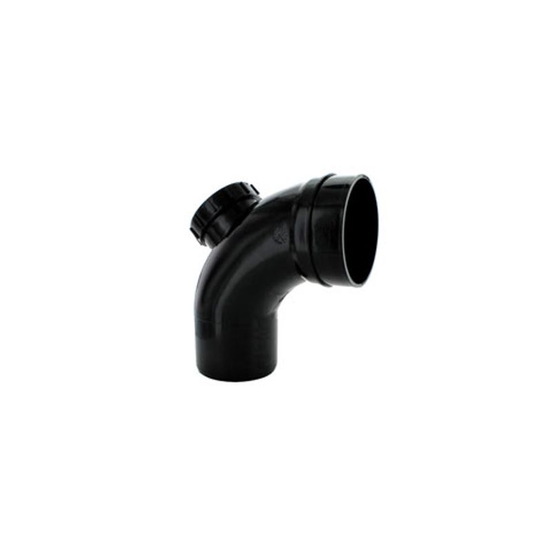 Hunter 110mm Soil Pipe 92.5dg Access Bend Spigot Tail - Black ...