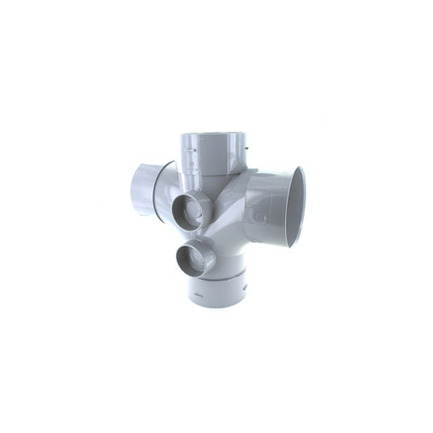Hunter 110mm Soil Pipe 92.5dg Double Branch Socket Tail - Grey ...
