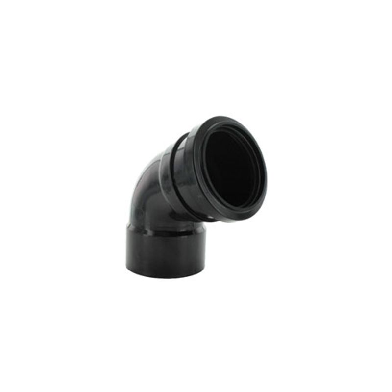 Hunter 82mm Plastic Soil Pipe 112.5dg Top Offset Bend - Black ...