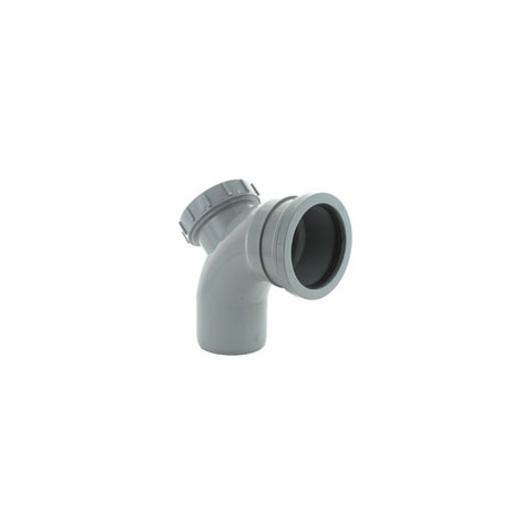 Hunter 82mm Plastic Soil Pipe 92.5dg Spigot Tail Access Bend - Grey ...