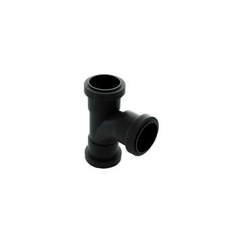 Hunter 40mm Plastic Waste Pipe 92.5dg Swept Tee Bend - Black | Drainage ...