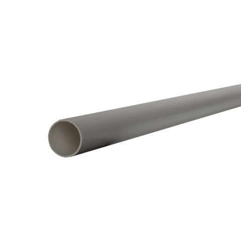 Hunter 50mm Plain End Solvent Plastic Waste Pipe - 3m Grey | Drainage ...
