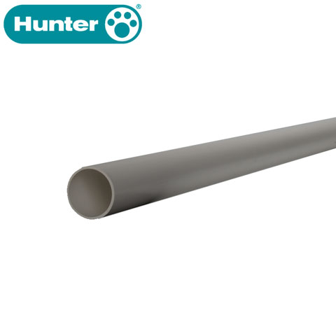 Hunter 50mm Plain End Solvent Plastic Waste Pipe - 3m Grey | Drainage ...