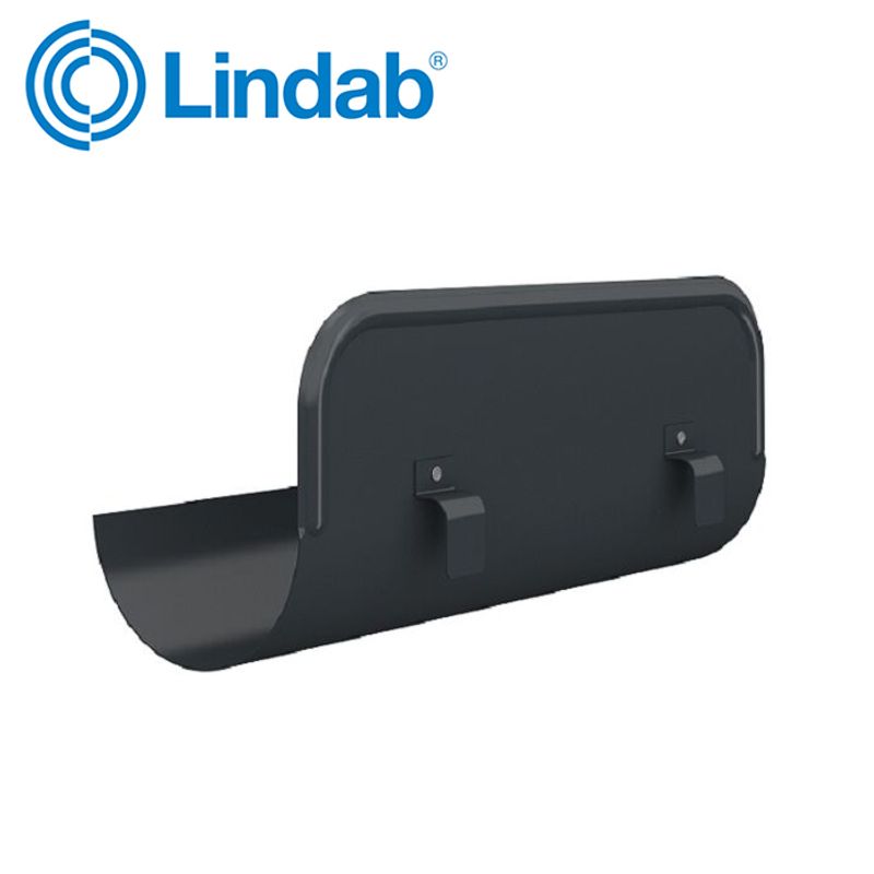 Lindab 125mm Half Round Steel Straight Overflow Protector - Anthracite ...