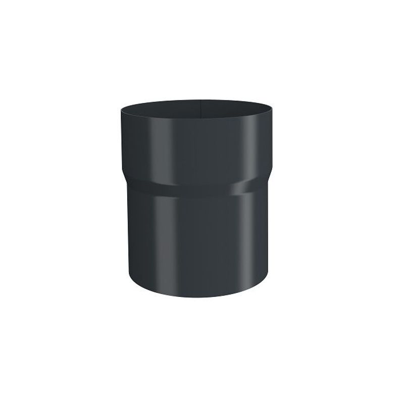 Lindab 75mm Steel Pipe Connector - Anthracite Grey | Drainage Superstore®