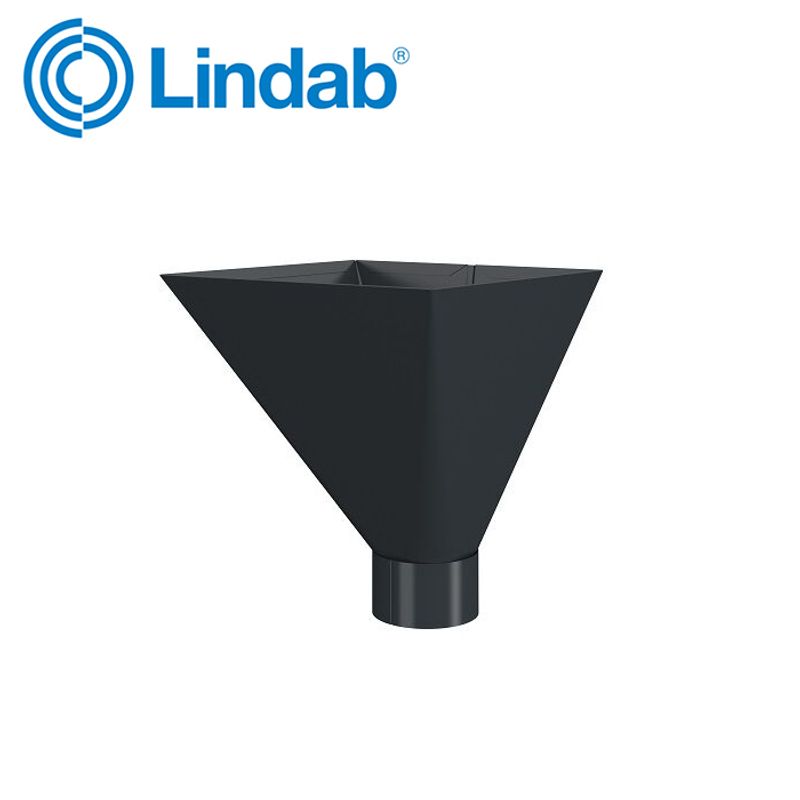Lindab 100mm Steel Large Water Hopper - Anthracite Grey | Drainage ...