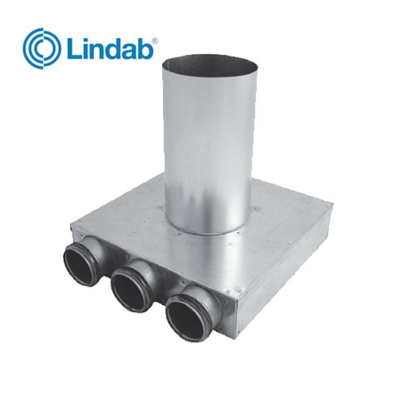 Ventilation Plenum Box 100mm x 63mm with 1 Port - Lindab Indomo PLVCU ...