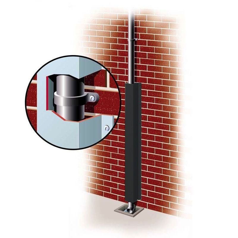 Galvanised Downpipe Protector 50mm x 50mm x 2.4m - Anthracite Grey ...