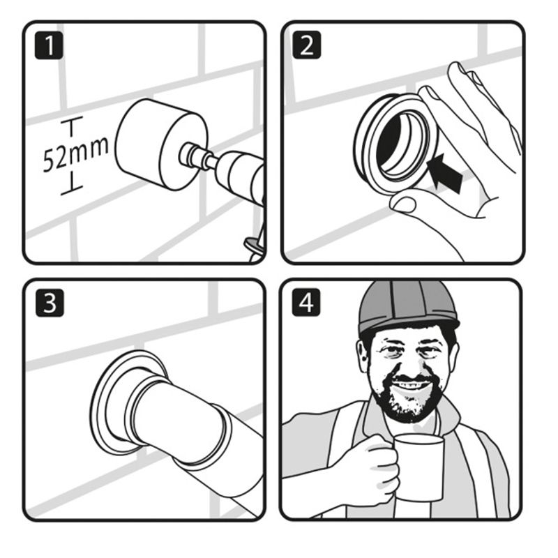 40mm PipeSnug White - Pack of 3 | Drainage Superstore®