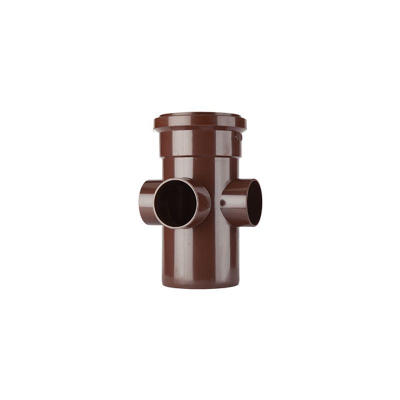 Polypipe Ring Seal Soil 110mm Boss Pipe 3 Way Single Socket - Brown | Drainage Superstore®