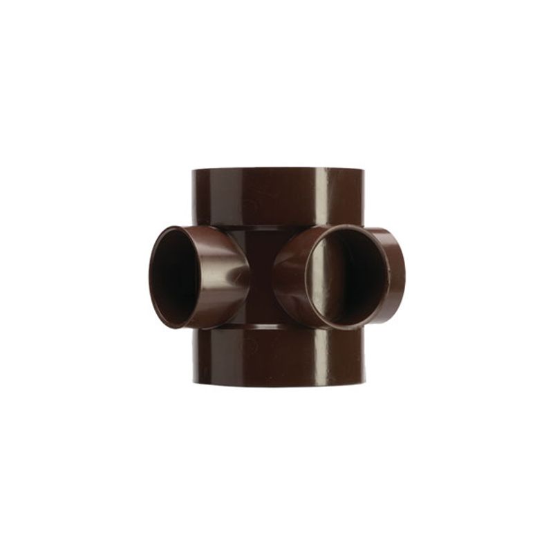 Polypipe Soil 110mm 3 Way Short Boss Pipe - Brown | Drainage Superstore®