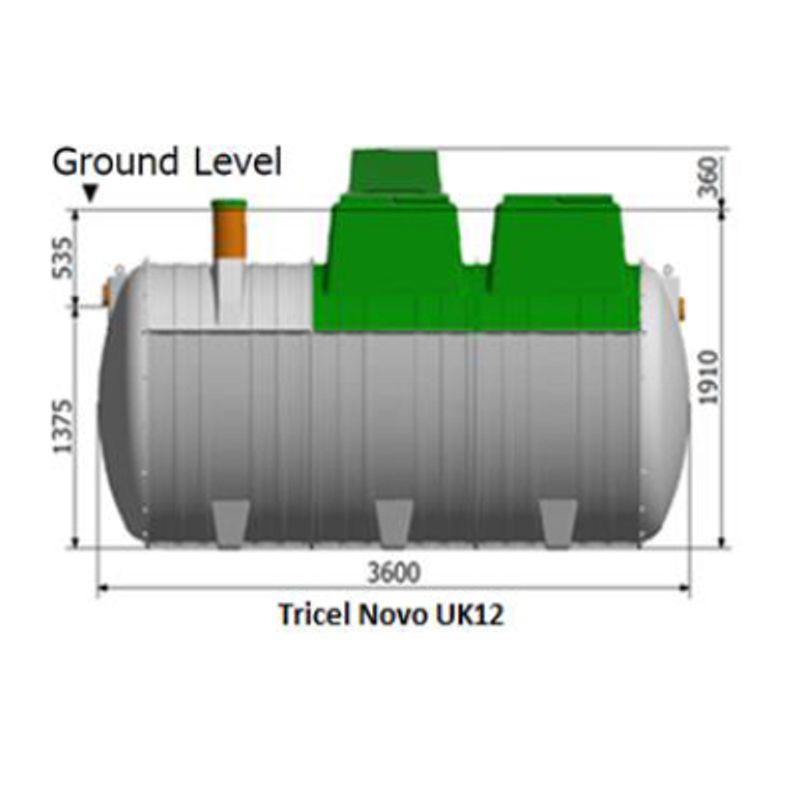Tricel Novo UK 12 Population Sewage Treatment Plant - Gravity Outlet ...