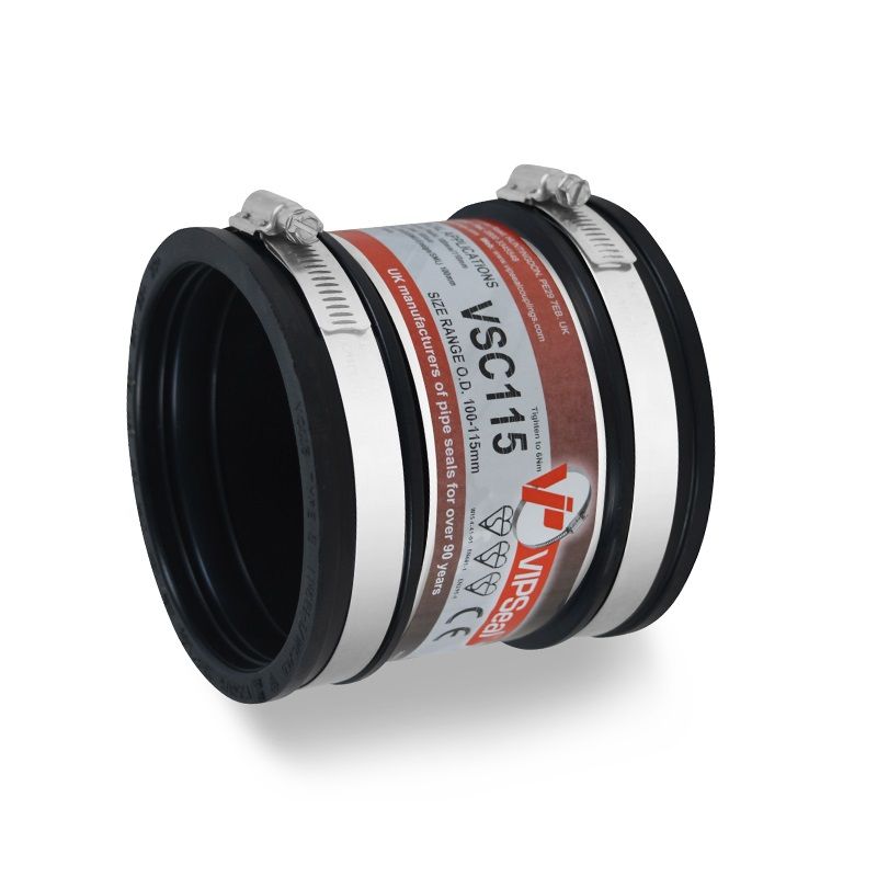 VIPSeal Rubber Flexible Standard Drainage Coupling 100-115mm | Drainage ...