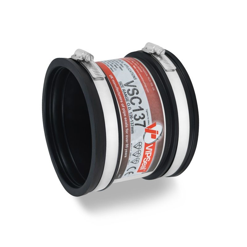 VIPSeal Rubber Flexible Standard Drainage Coupling 120-137mm | Drainage ...