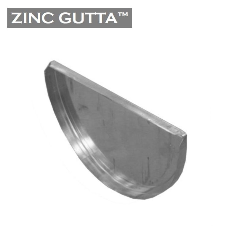 Metal Gutta Zinc 185mm Half Round Gutter Stop End | Drainage Superstore®
