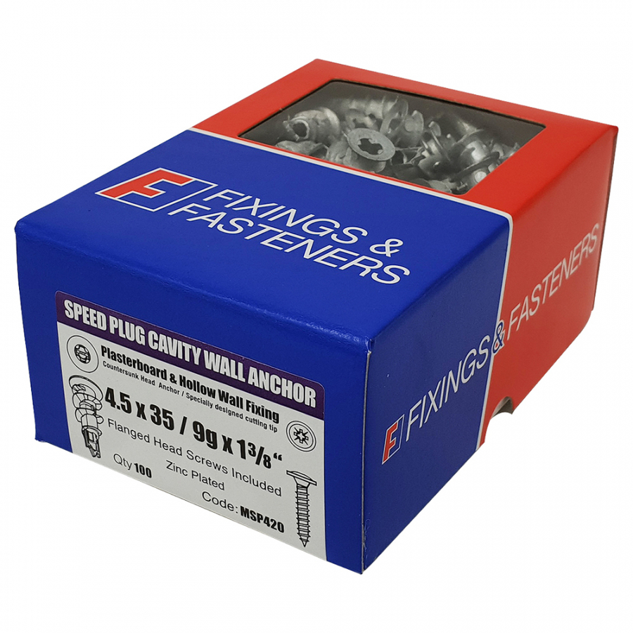 Forgefix Metal Speed Plug Plasterboard Fixing - Box of 100 | Insulation ...