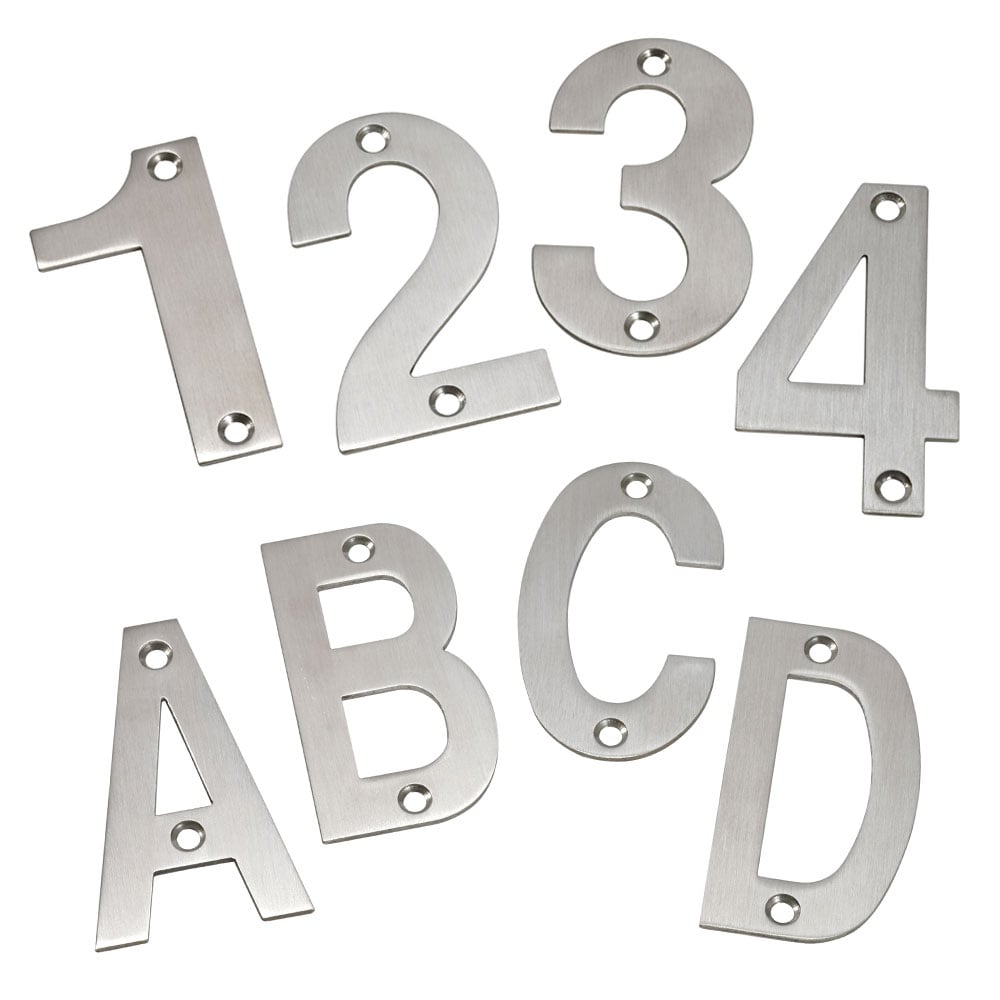 3 - Stainless Steel Front Door Number and Letter Signs 74mm SC | Door ...