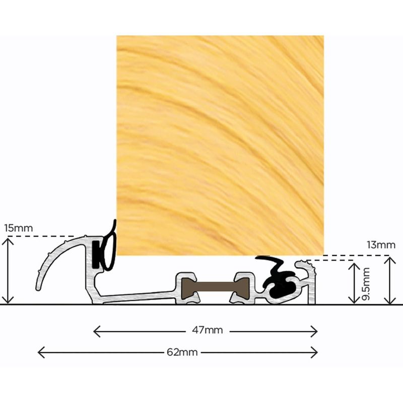 Exitex Exitex MXS Door Threshold with Thermal Break 914mm Gold | Door ...