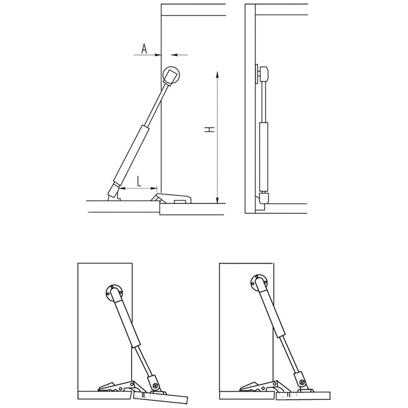 GTV Cabinet Door LIFT DOWN Gas Strut 80N Pair | Door Superstore®