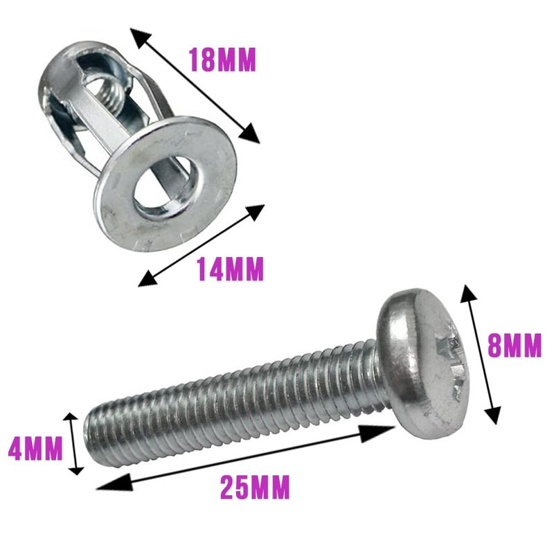 Jack Nut M4 Steel 25mm Screw Anchor - Pack of 1 | Door Superstore®
