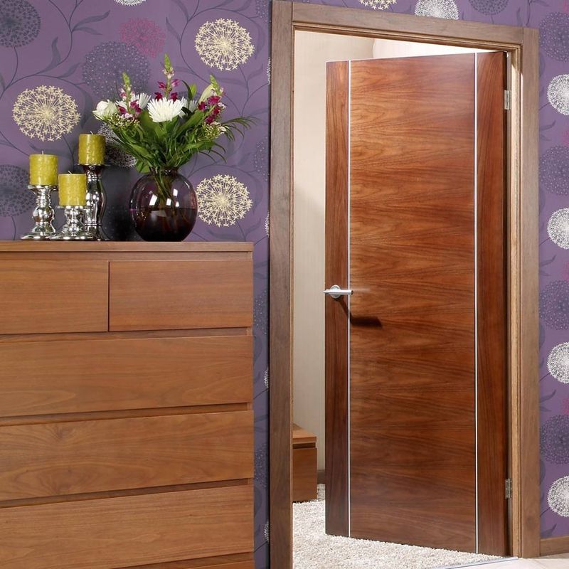 LPD Internal Walnut ALCARAZ Pre-Finished Flush Fire Door FD30 (826 x ...