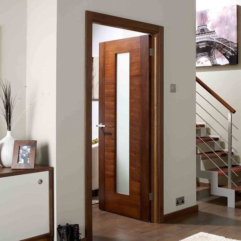 LPD Internal Walnut ARAGON Pre-Finished Frosted Glazed Door (30" x 78 ...