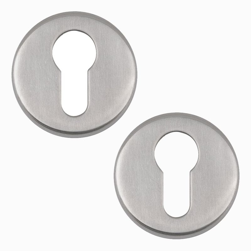 Pair of Stainless Steel Euro Profile Door Keyhole Escutcheons | Door ...