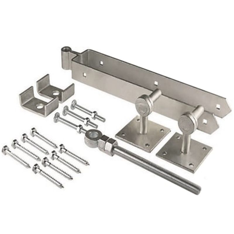 Perry Adjustable Galvanised Bottom Field Gate Hinge Set with Square ...