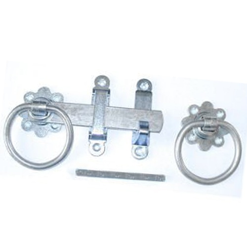 Perry Heavy Duty Straight Plain Ring Gate Latch Set GALVANISED | Door ...