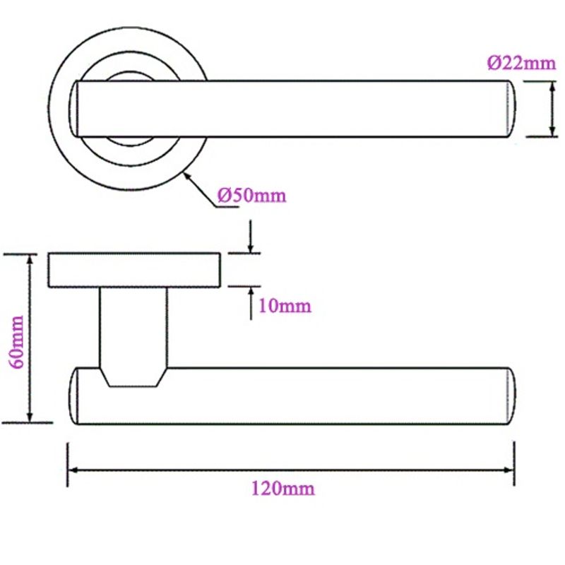 Excel PLUS Internal Door Handle Pack Lever on Rose Dual Chrome Finish ...