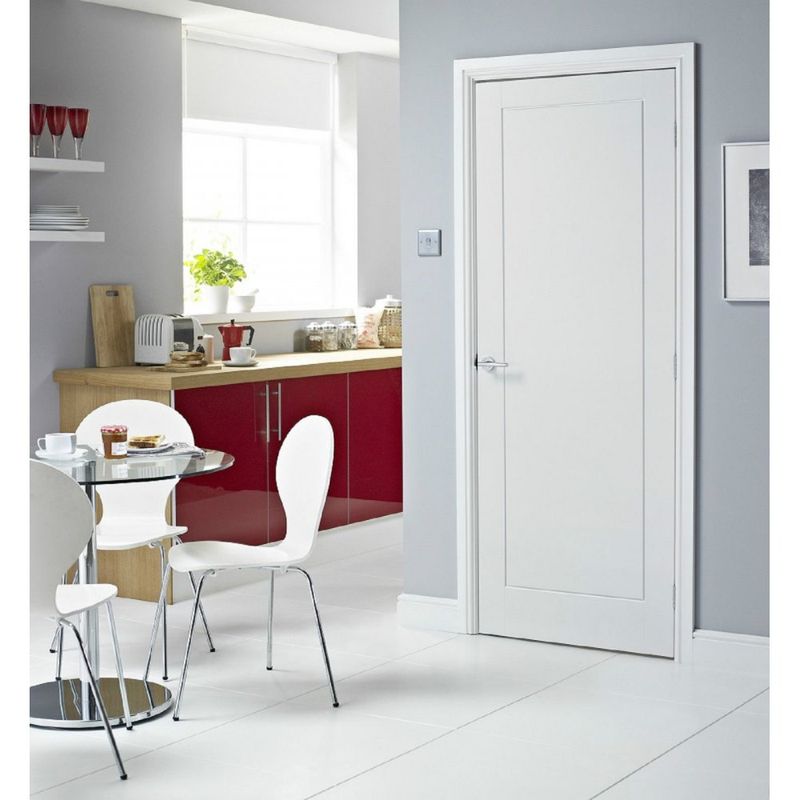 Premdor White Primed 1 Panel Moulded FD30 Fireshield Door - 2032mm x ...