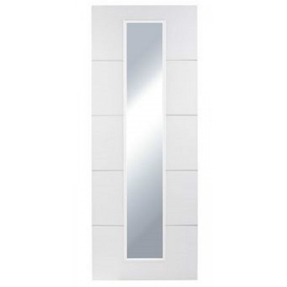 Premdor White Primed Horizontal 4 Line Internal Glass Door - 1981mm x ...