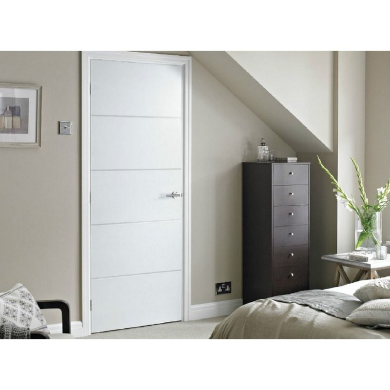 Premdor White Primed Horizontal 4 Line FD30 Fireshield Door - 1981mm x ...