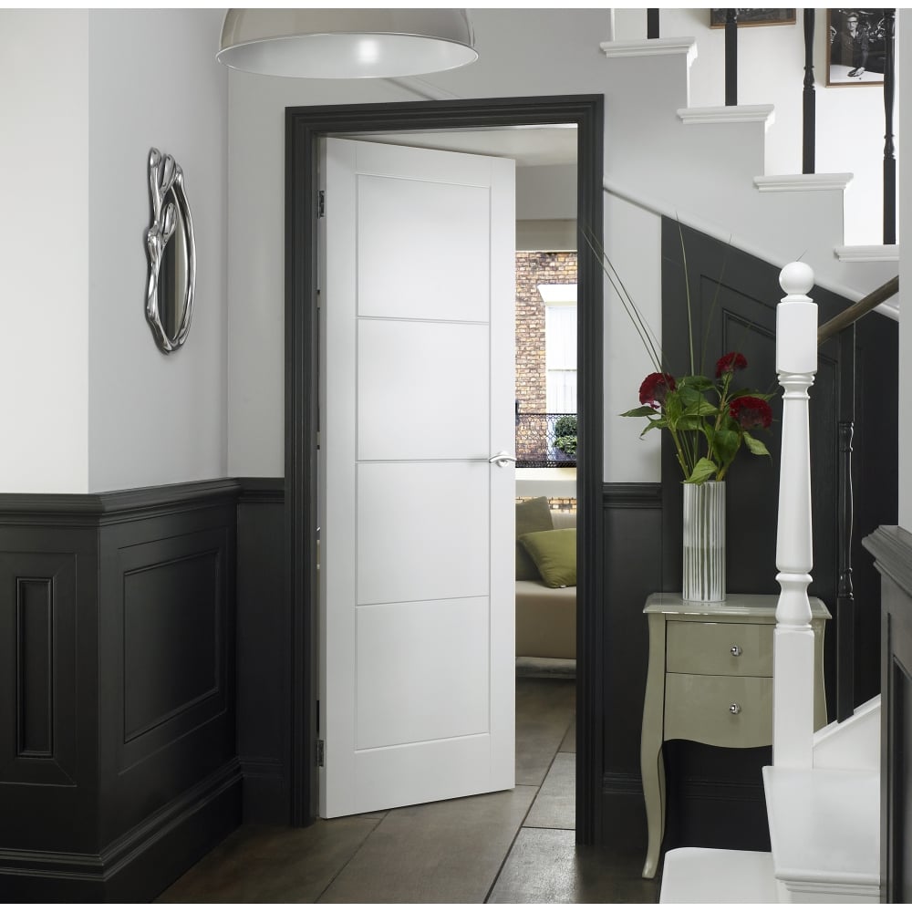 Premdor White Primed Ladder Safe'N'Sound Internal Door - 2040mm x 626mm ...