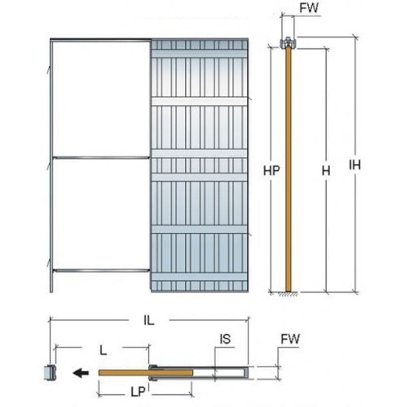 Scrigno Single Pocket Door Sliding System 926mm x 2040mm (doors sold ...