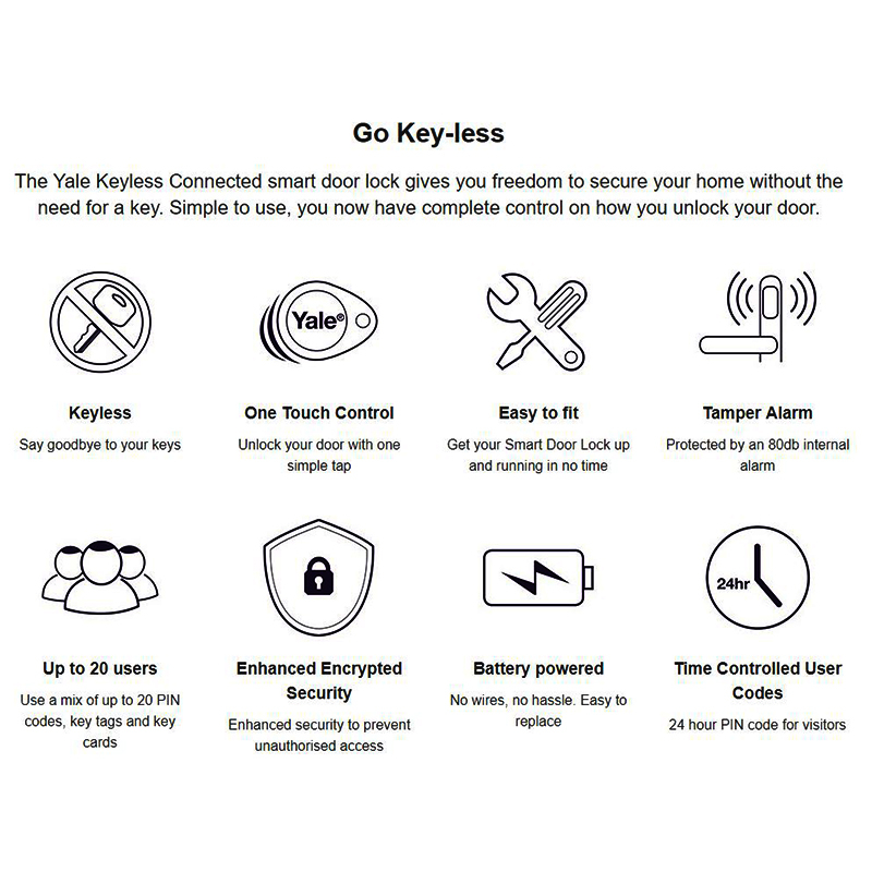 Yale Keyless Connected Smart Lock Chrome | Door Superstore®