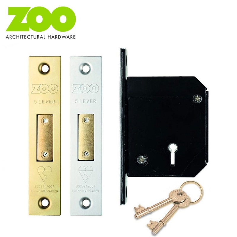 Zoo Hardware British Standard 5 Lever Roller Sash Lock 67mm Satin ...